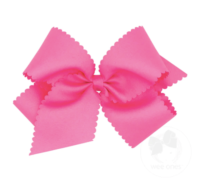Wee Ones Bows - King - Scalloped Hot Pink – Lily Jane