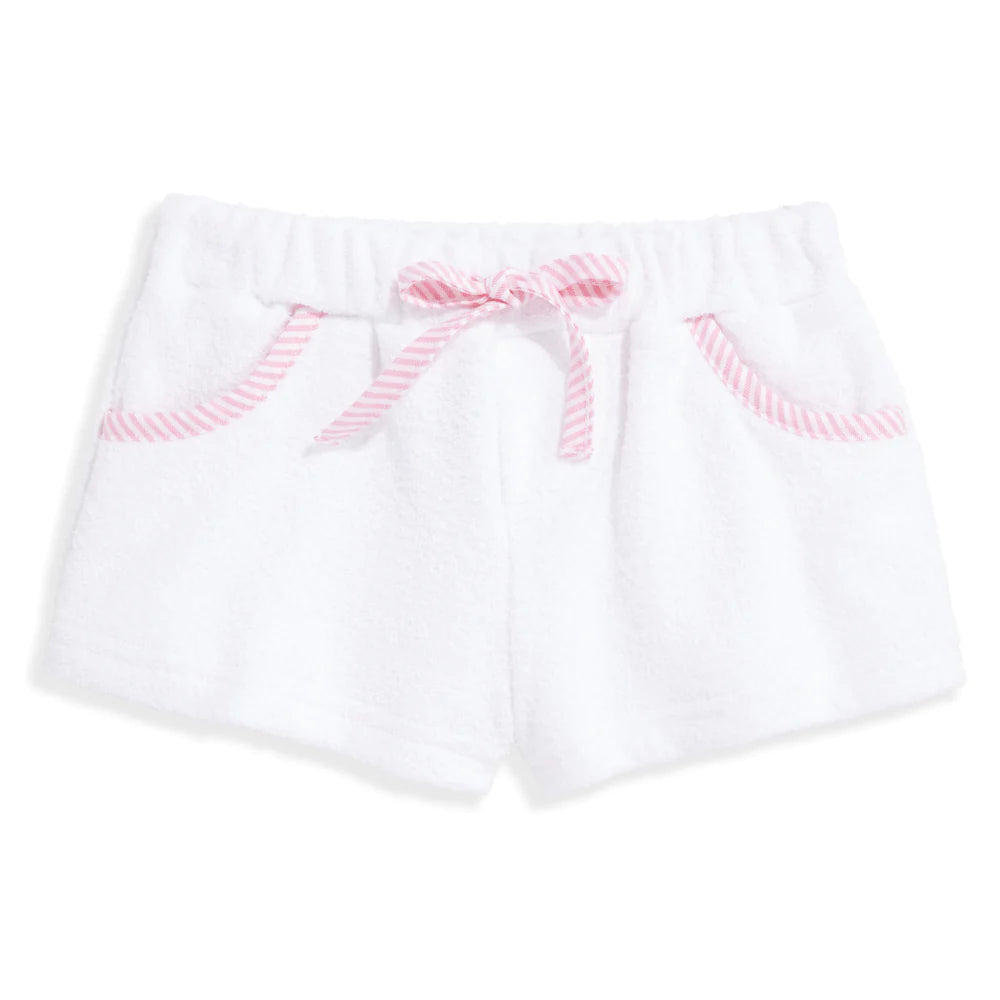 Bella Bliss - Terry Play Short - White with Pink – Lily Jane